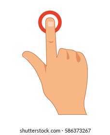 Cartoon Hand Touch Screen Click Gesture Stock Vector (Royalty Free ...