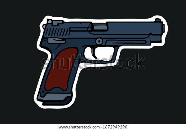 Pistola de caricatura. Icono del vector: vector de stock (libre de ...