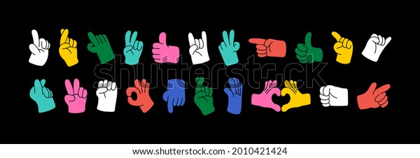 Cartoon Hands Abstract Drawn Comic Set Stock Vector (Royalty Free ...