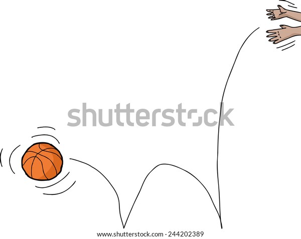 Cartoon Hands Dropping Basketball Over Isolated Stock Vector (Royalty ...