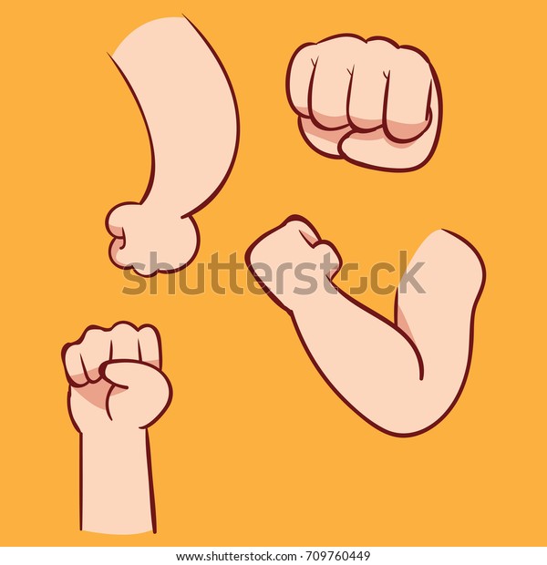 Cartoon Hands Fist Position Stock Vector (Royalty Free) 709760449 ...