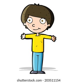 Cartoon Happy Boy Open Arms Stock Vector (Royalty Free) 189433625 ...