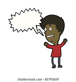 Cartoon Happy Boy Shouting Stock Vector (Royalty Free) 85793659 ...