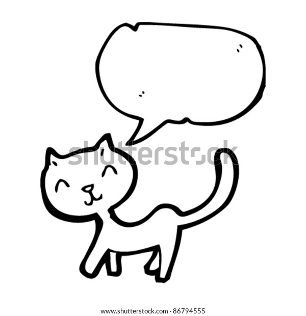 Cartoon Happy Cat Talking Stock Vector (Royalty Free) 86794555