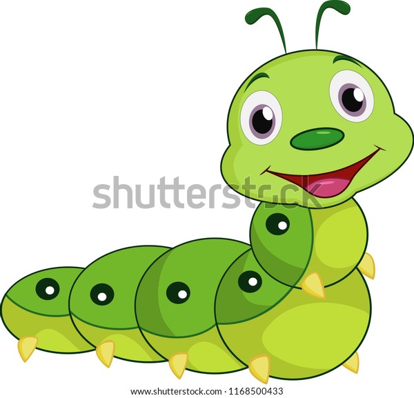 Cartoon Happy Caterpillar Stock Vector (Royalty Free) 1168500433 ...