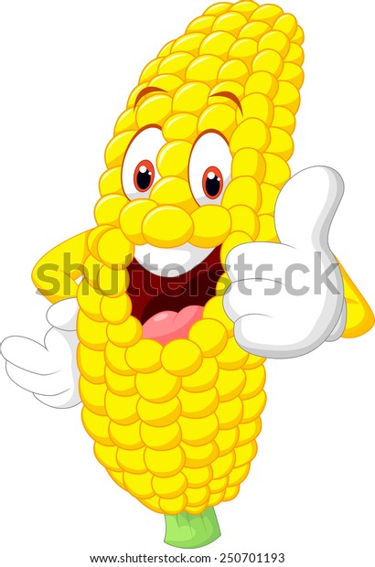 Cartoon Happy Corn Giving Thumb Stock Vector (Royalty Free) 250701193 ...