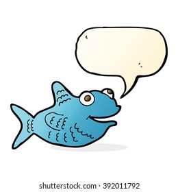 Cartoon Happy Fish Speech Bubble Stock Vector (Royalty Free) 272752643 ...