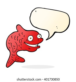 Cartoon Happy Fish Speech Bubble Stock Vector (Royalty Free) 401730850 ...