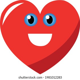 Cartoon Happy Heart Smiling Happy Heart Stock Vector (Royalty Free ...