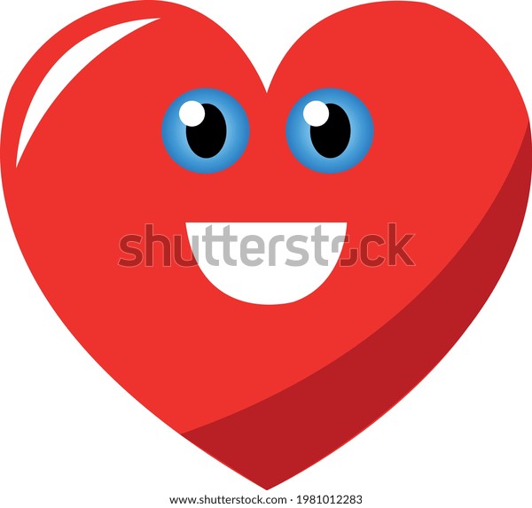 Cartoon Happy Heart Smiling Happy Heart Stock Vector (Royalty Free ...