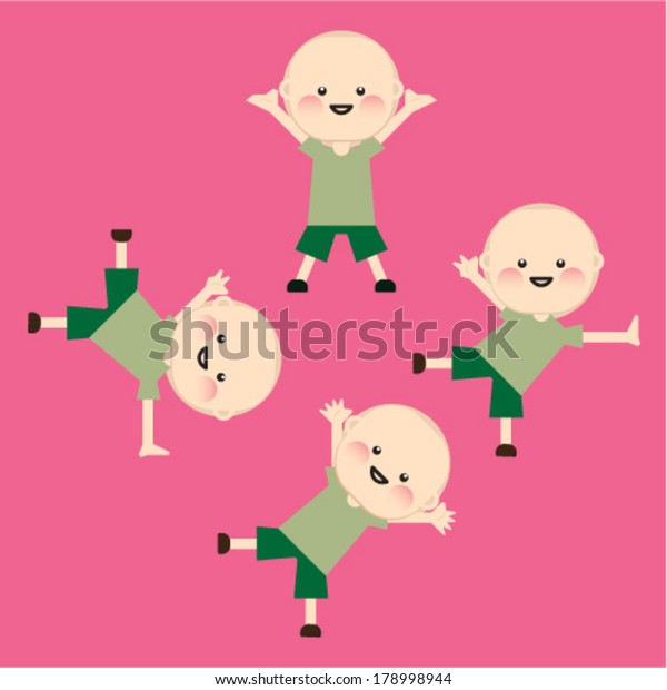 Cartoon Happy Kids Playing Stock Vector (Royalty Free) 178998944 ...