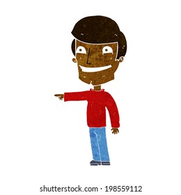 Cartoon Happy Man Pointing Stock Vector (Royalty Free) 197836061