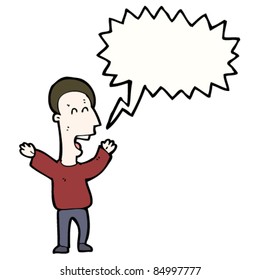 Cartoon Happy Man Shouting Stock Vector (Royalty Free) 84997777 ...