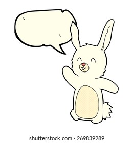Cartoon Happy Rabbit Speech Bubble Stock Vector (Royalty Free) 269839289