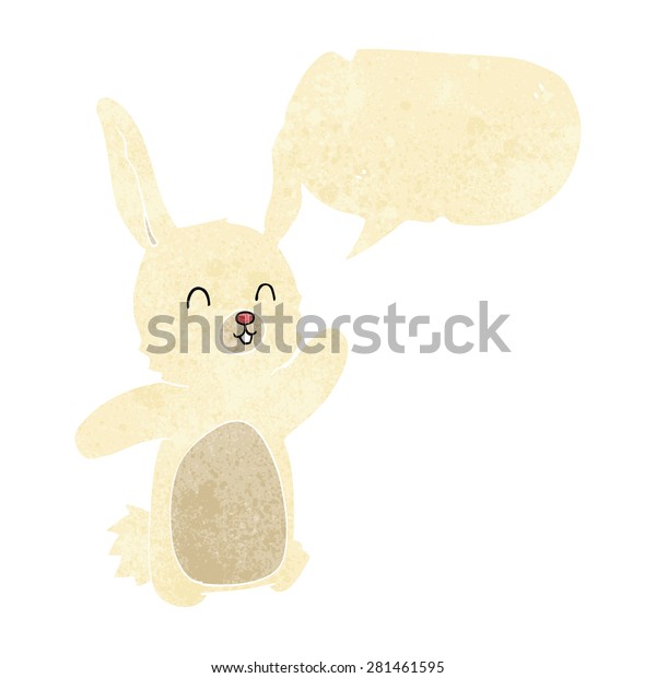 Cartoon Happy Rabbit Speech Bubble Stock Vector (Royalty Free ...