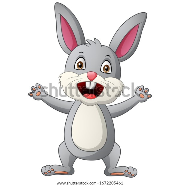Cartoon Happy Rabbit Vector Illustration Stock Vector (Royalty Free ...