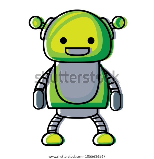 Cartoon Happy Robot Icon Stock Vector (Royalty Free) 1055636567 ...