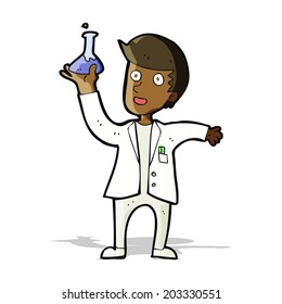 Cartoon Happy Scientist Stock Vector (Royalty Free) 203330551 ...