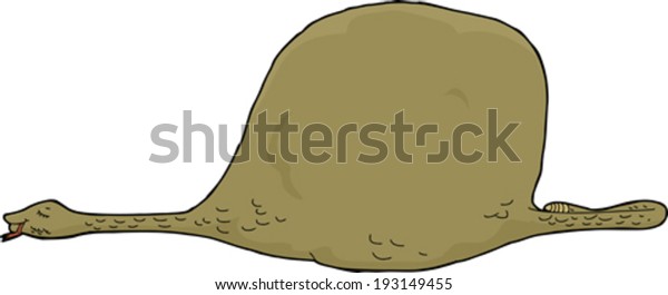 Cartoon Happy Snake Tired Digesting Food Stock Vector (Royalty Free ...