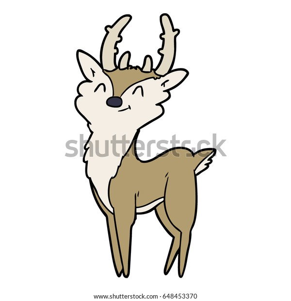 Cartoon Happy Stag Stock Vector (Royalty Free) 648453370 | Shutterstock