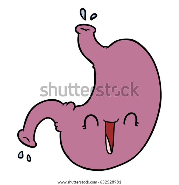 Cartoon Happy Stomach Stock-vektor (royaltyfri) 652528981