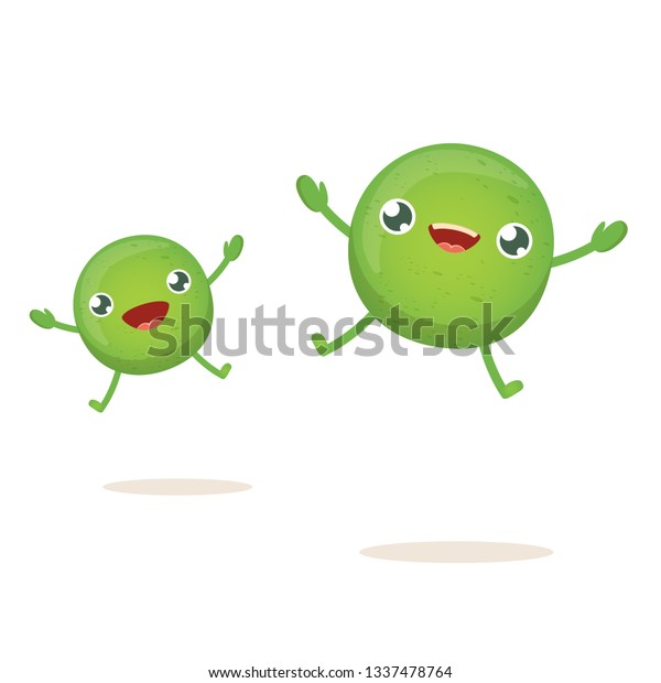 Cartoon Happy Tiny Baby Pea Character Stock Vector (Royalty Free ...