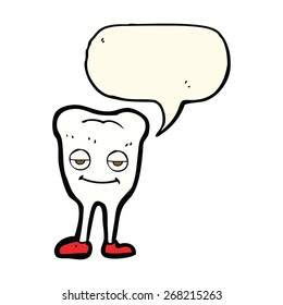 Cartoon Happy Tooth Speech Bubble Stock Vector (Royalty Free) 268215263 ...