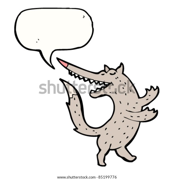 Cartoon Happy Wolf Talking Stock Vector (Royalty Free) 85199776 ...