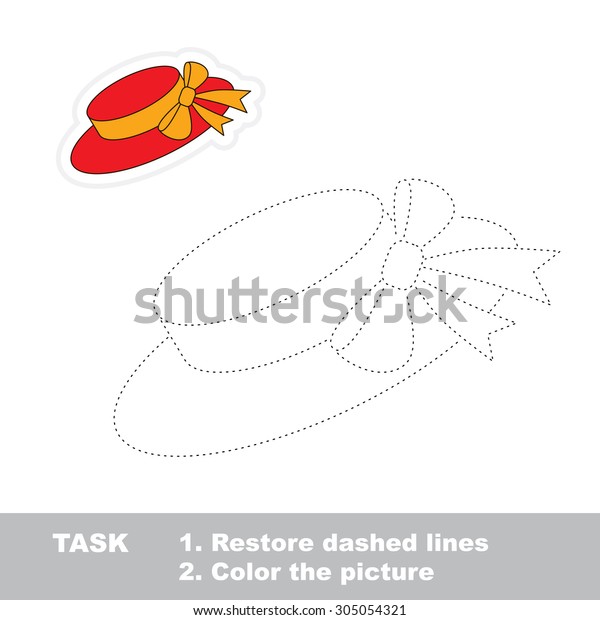 Cartoon Hat Be Traced Trace Game Stock Vector (Royalty Free) 305054321 ...