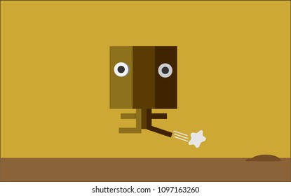 Cartoon Head Yellow Squares Stock Vector (Royalty Free) 1097163260 ...