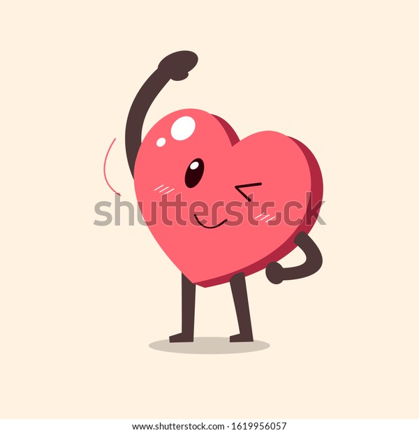 Cartoon Heart Character Doing Side Bend Stock Vector (Royalty Free ...