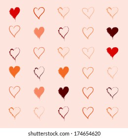 Cartoon Hearts Pattern Hand Draw Hearts: vector de stock (libre de ...