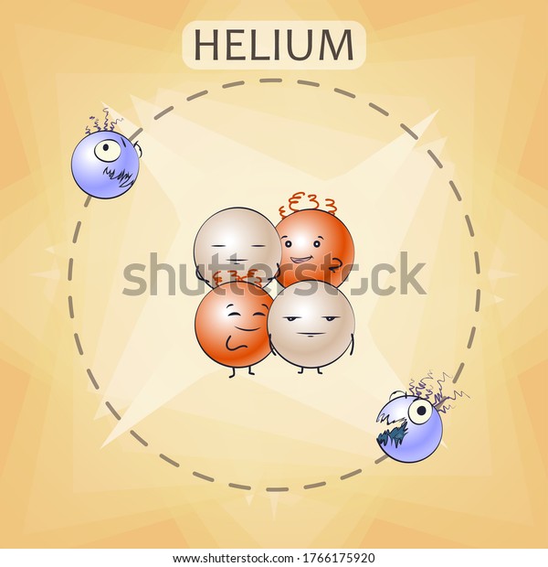 Cartoon Helium Atom Vector Illustration Stock Vector (Royalty Free ...