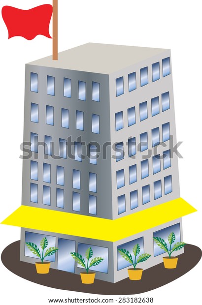 Cartoon High Rise Building Canopy Large Stock Vector (Royalty Free ...