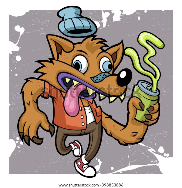 Cartoon Hipster Wolf Soda Stock Vector (Royalty Free) 398853886 ...