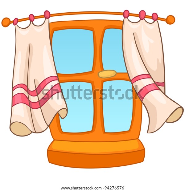 Cartoon Home Window Isolated On White Stock Vector (Royalty Free) 94276576