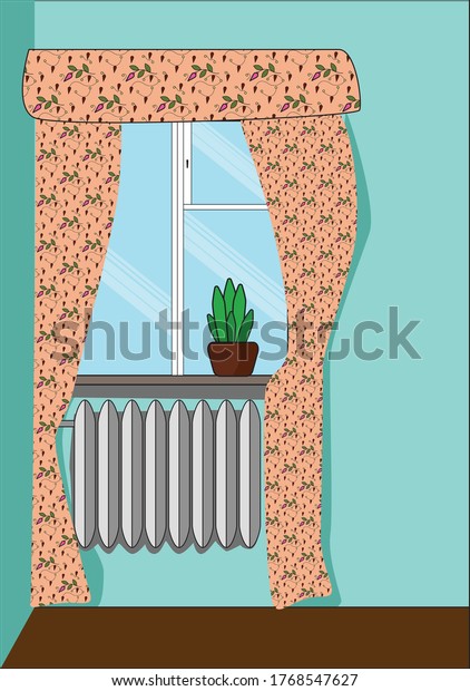 Cartoon Home Window Room Stock Vector (Royalty Free) 1768547627 ...