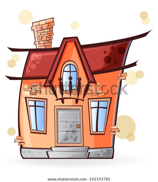 Cartoon Home Windows Door Isolated On Stock Vector (Royalty Free ...