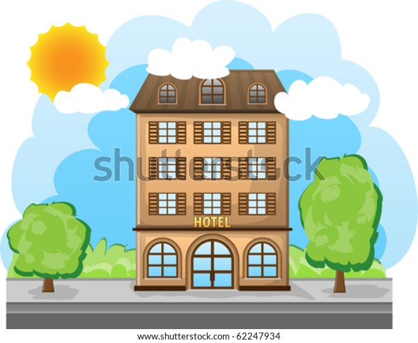 Cartoon Hotel เวกเตอร์สต็อก (ปลอดค่าลิขสิทธิ์) 62247934