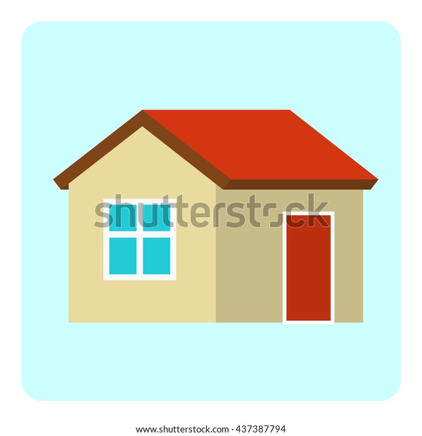 Cartoon House Red Roof Vector Illustration Stock Vector (Royalty Free ...