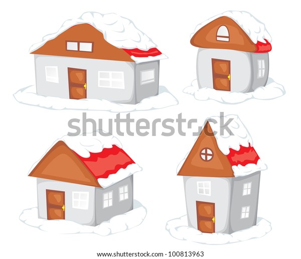 Cartoon House Set Stock Vector (Royalty Free) 100813963 | Shutterstock