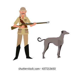 Cartoon Hunter Gun Dog Vector Illustration Stock Vector (Royalty Free ...