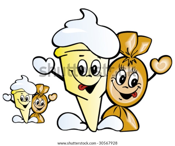 Cartoon Ice Cream Candy Vector Illustration Stock Vector (Royalty Free ...