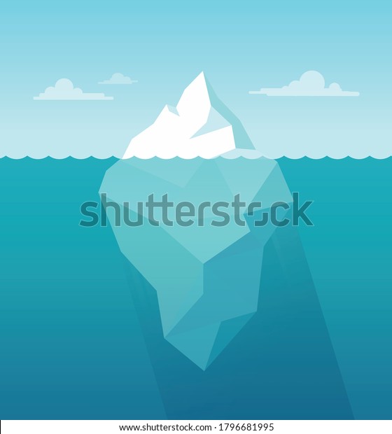 Cartoon Iceberg Background Iceberg Underwater View Stock Vector ...