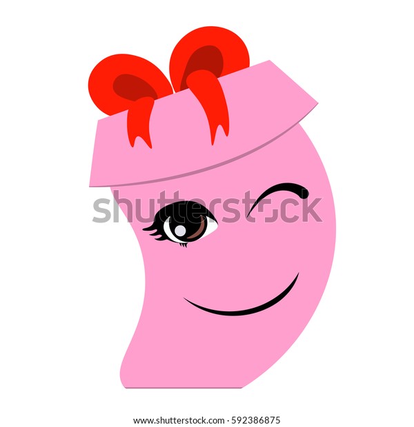 Cartoon Icon Pink Gift Box Playfully Stock Vector (Royalty Free) 592386875