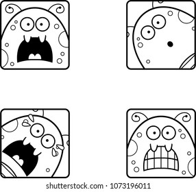 Cartoon Icon Set Alien Scared Expressions: เวกเตอร์สต็อก (ปลอดค่า ...