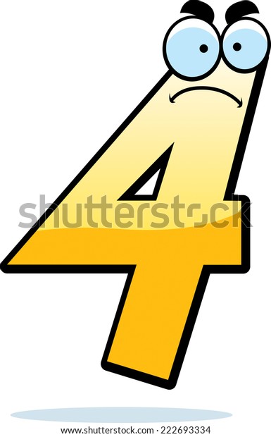 Cartoon Illustration Angry Looking Number Four 스톡 벡터(로열티 프리) 222693334 ...