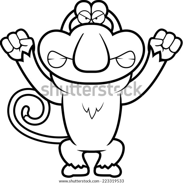 Cartoon Illustration Angry Looking Proboscis Monkey 库存矢量图（免版税）223319533 ...