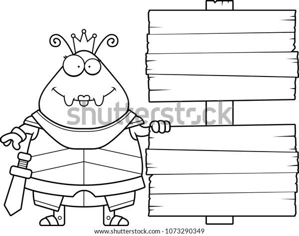 Cartoon Illustration Ant Queen Armor Wooden Stock Vector (Royalty Free ...