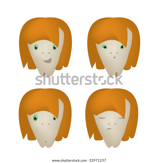 Cartoon Illustration Artist Face Moods: Stock-Vektorgrafik (Lizenzfrei ...